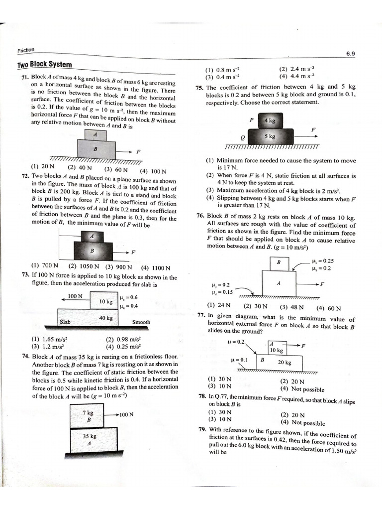 DPP 4 Friction | PDF
