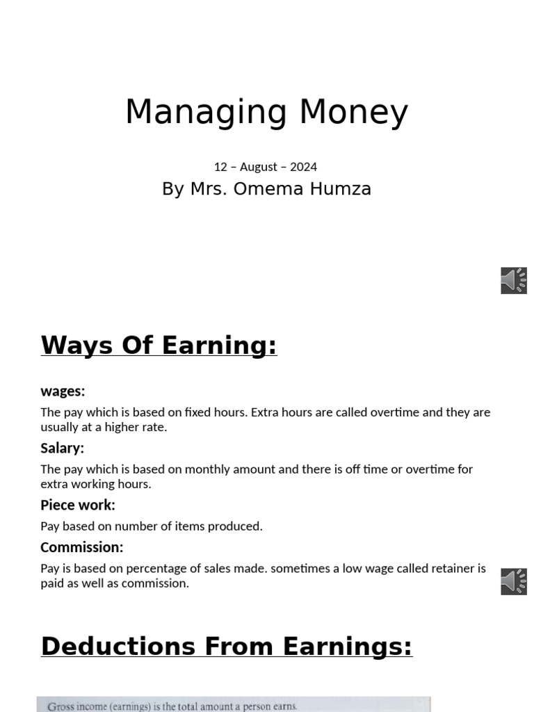 Understanding Earnings and Deductions | PDF