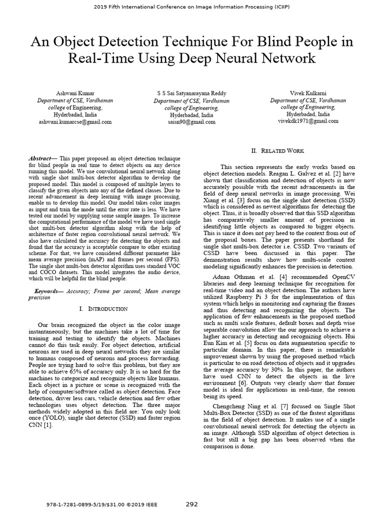 An Object Detection Technique For Blind People in Real-Time Using Deep ...