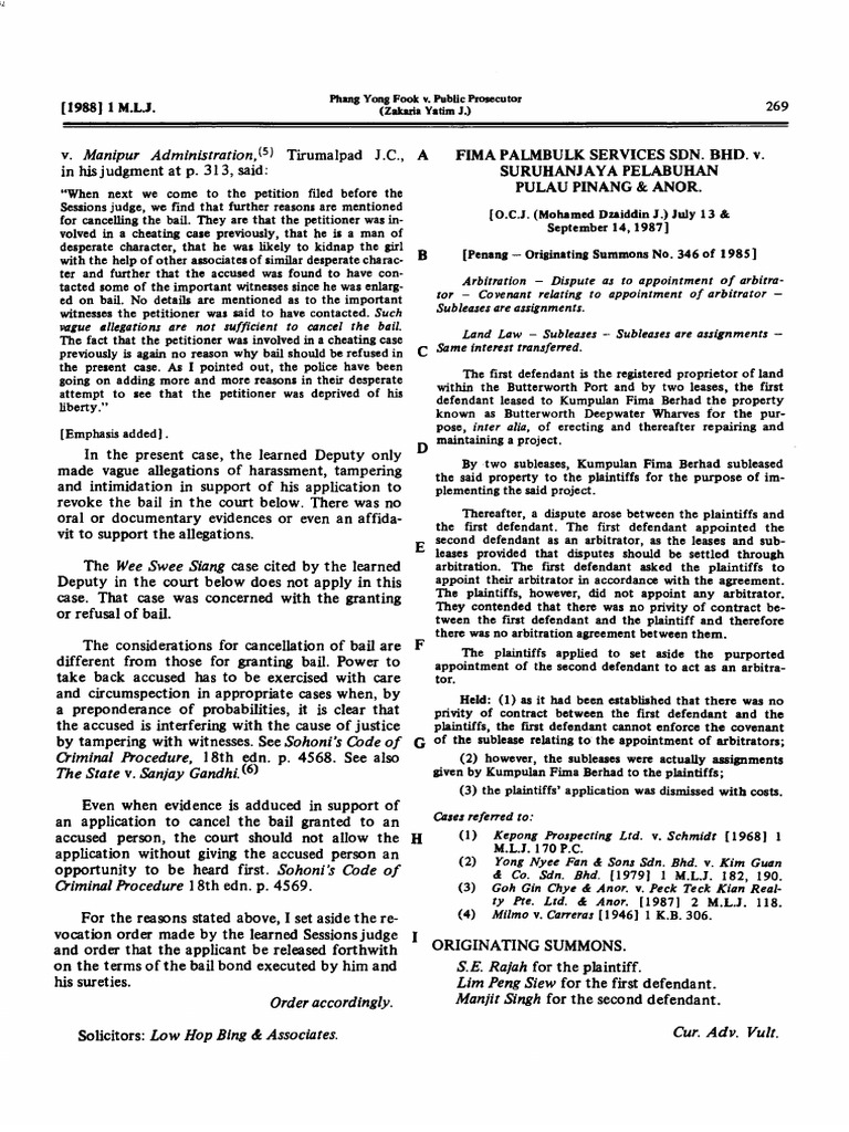 FIMA PALMBULK SERVICES SDN BHD V SURUHANJAYA PELABUHAN PULAU PINANG & ANOR | PDF