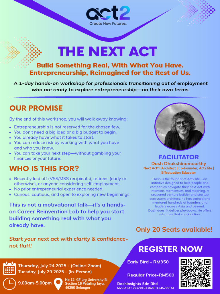 The Next Act Flyer FINAL | PDF | Business Economics | Economies