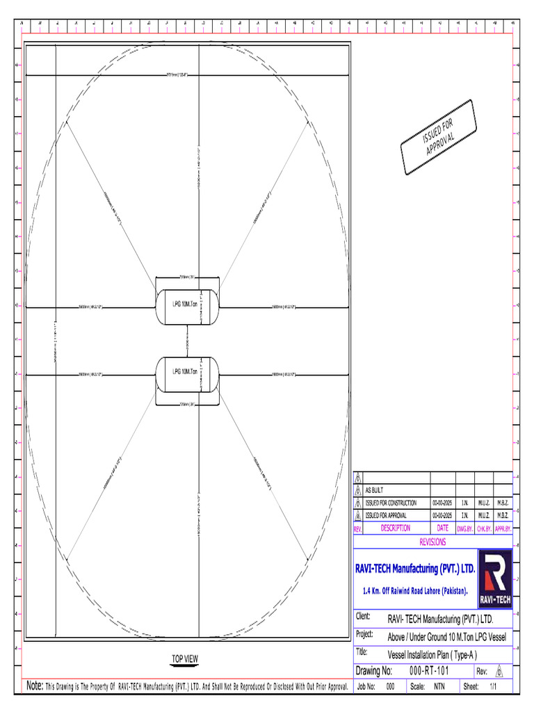 Above & Under Ground 10 M.ton LPG Installation Vessel Plan (Type - A) | PDF