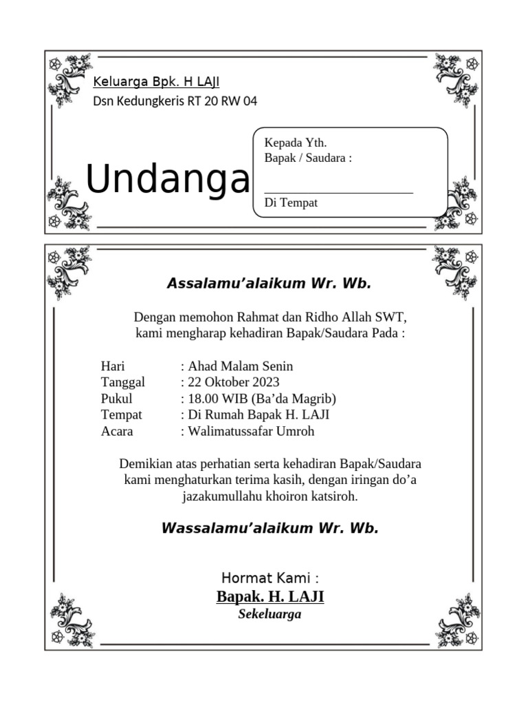 Undangan Kenduri | PDF