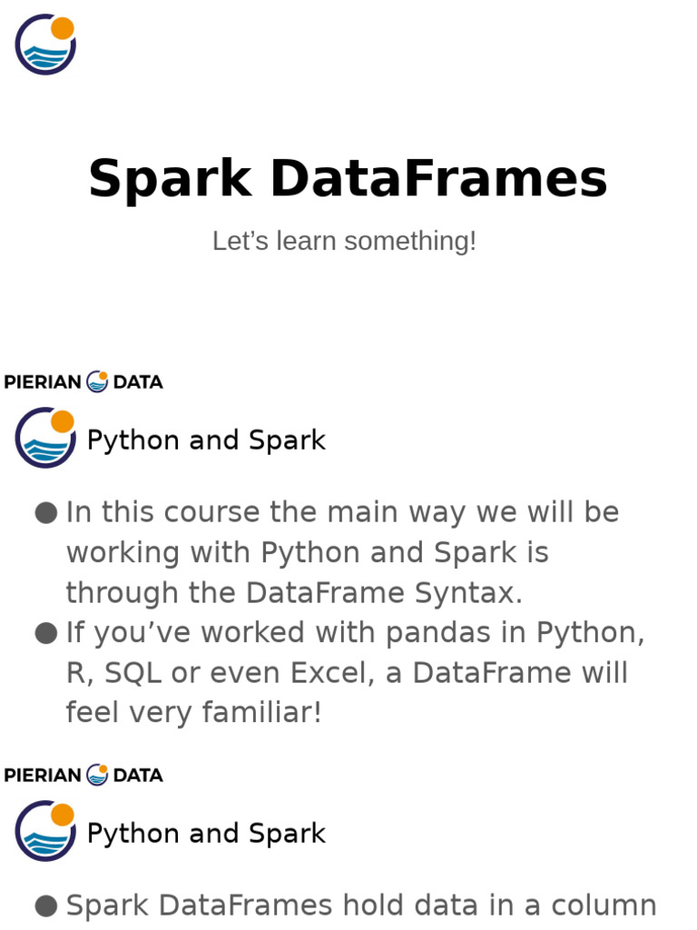 Spark DataFrame Basics | PDF