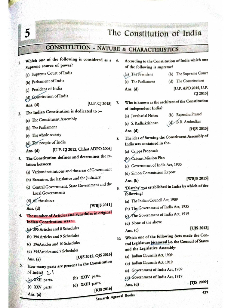 Constitution MCQ Pariksha Manthan | PDF