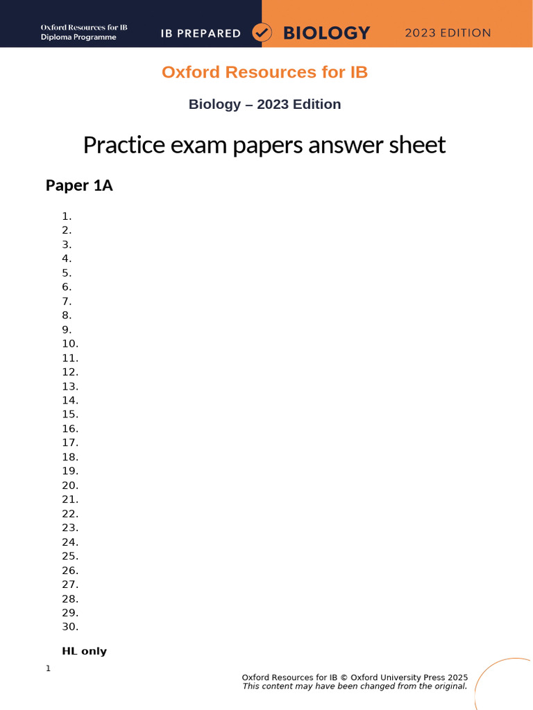 IB Biology Exam Practice Papers 2023 | PDF | Herbivore | Chess