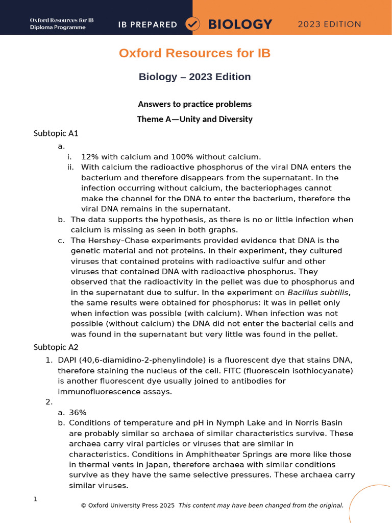 IB Prepared Biology Practice Problems Answers | PDF | Photosynthesis ...