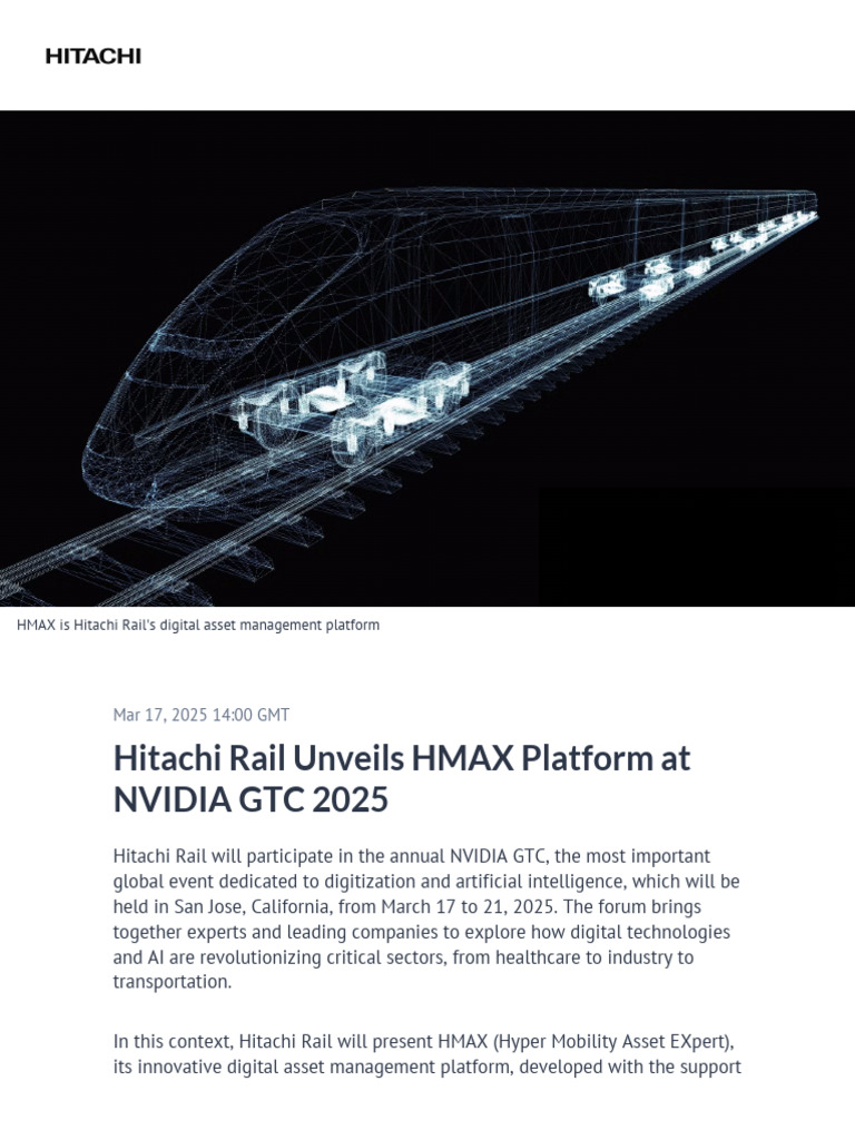 Hitachi Rail Launches HMAX Platform | PDF | Rail Transport | Artificial ...