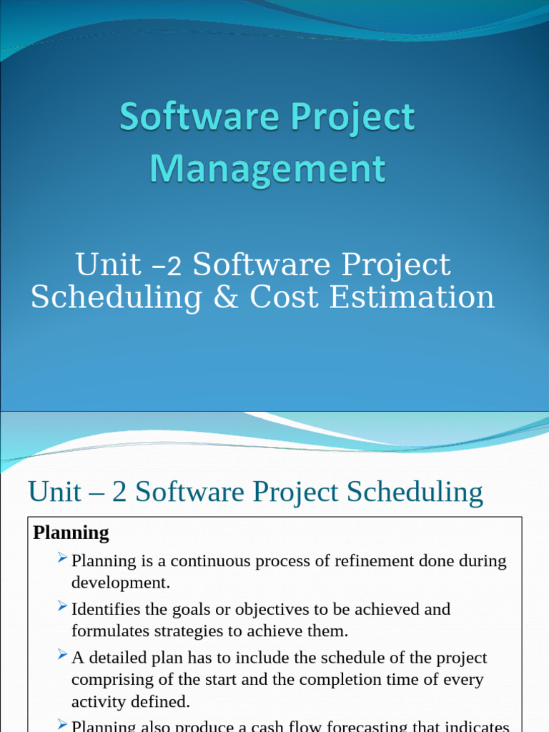 Unit-2 Software Project Scheduling & Cost Estimation | PDF | Applied Mathematics
