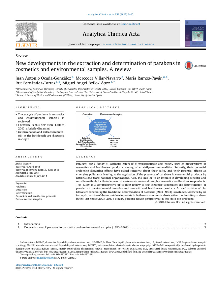 Advances in Paraben Detection Methods | PDF | Mass Spectrometry | High ...