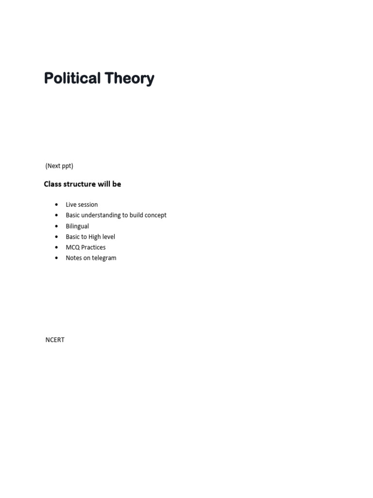 Class 11th Political Science Ch1 | PDF | Political Philosophy | Thought