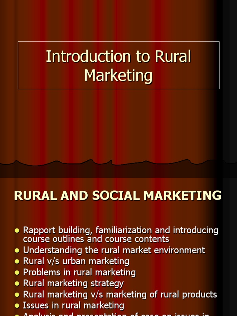 Introduction To Rural Marketing | PDF | Behavior | Consumer Behaviour