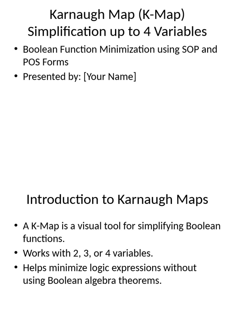 4-Variable Karnaugh Map Simplification | PDF | Mathematics ...