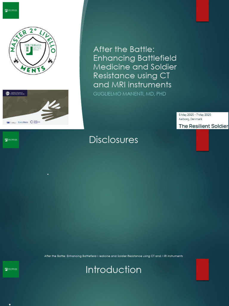 Battlefield Medicine: CT & MRI Advances | PDF | Radiology | Ct Scan