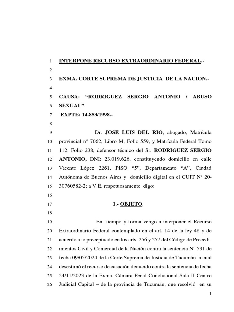 Recurso Modelo JLR | PDF | Sentencia (ley) | Procedimiento legal