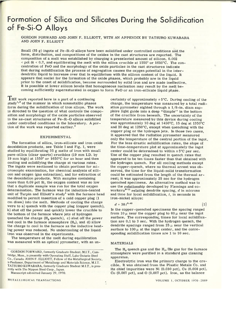 1970-Forward&Elliot - Formation of Silica and Silicates During The ...
