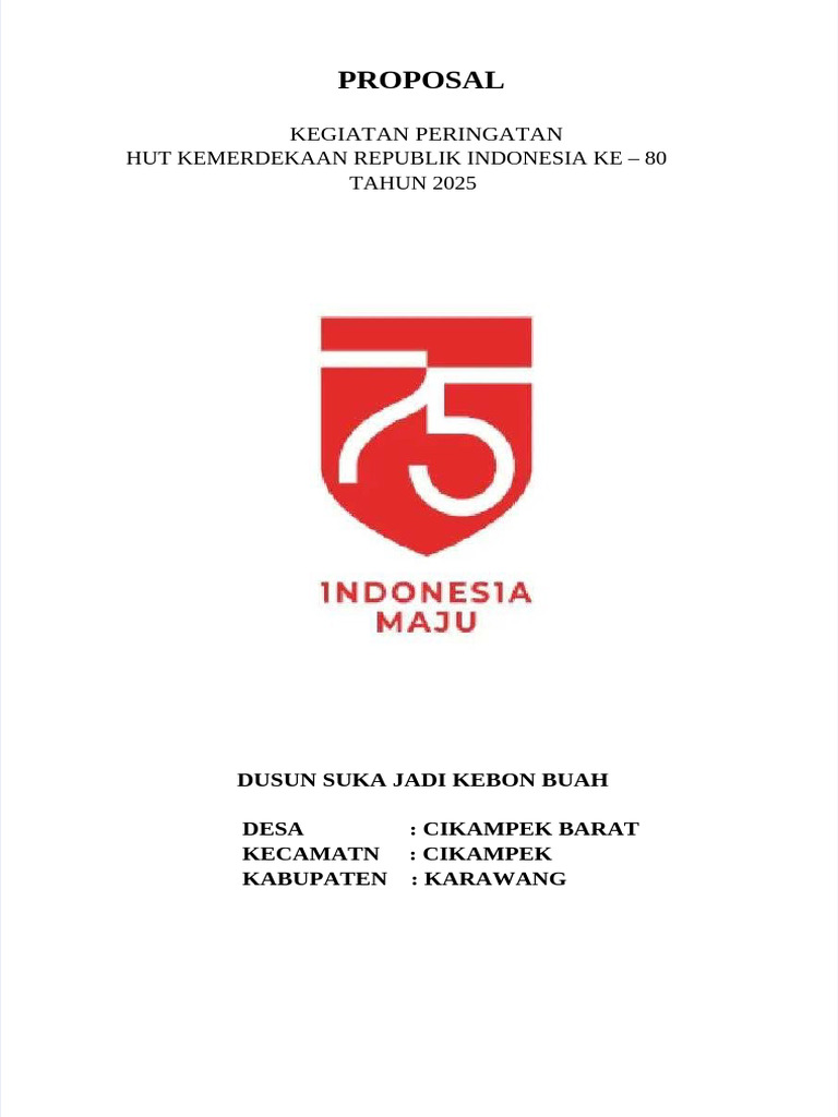 Proposal HUT RI ke-80 Tahun 2025 | PDF
