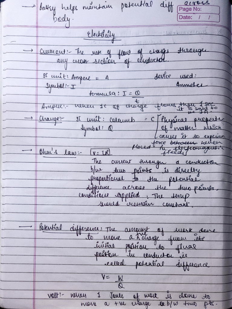 Electricity Notes | PDF