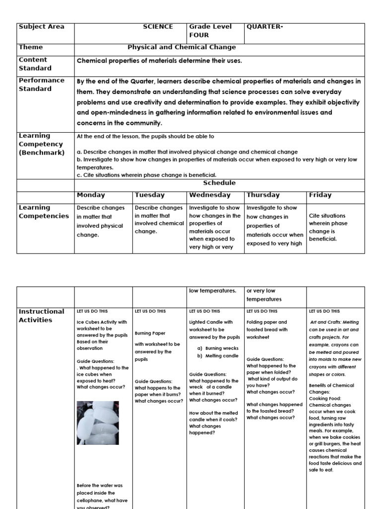 Understanding Matter Changes in Science | PDF | Learning | Phase (Matter)