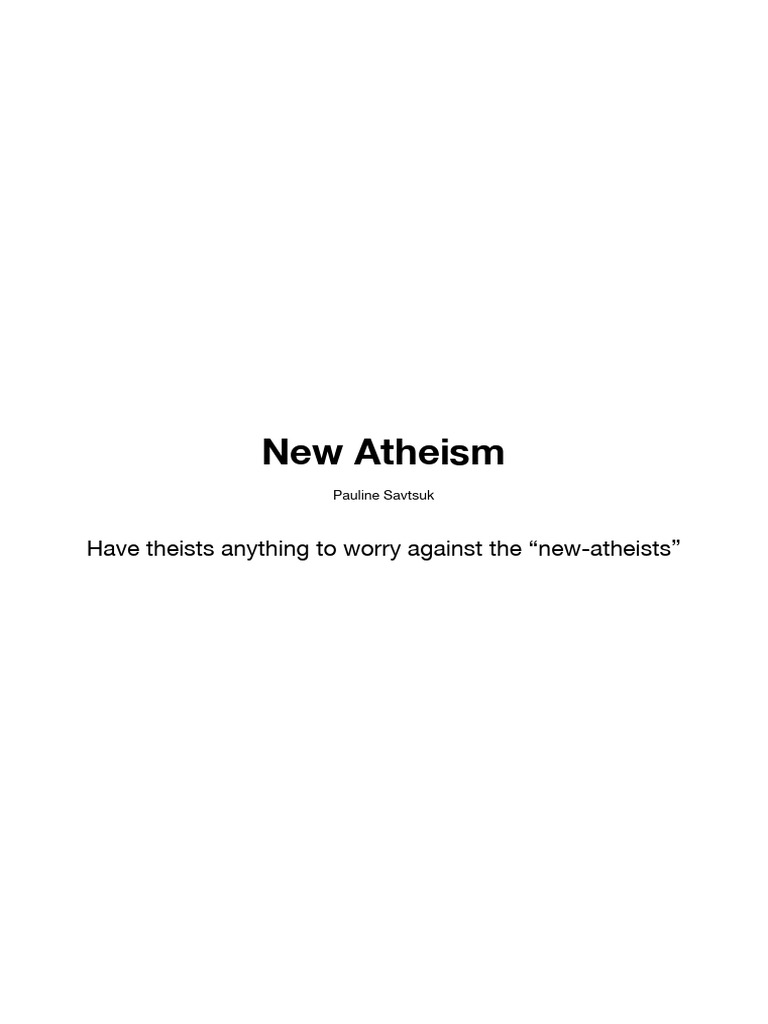 New Atheism | PDF | Atheism | New Atheism