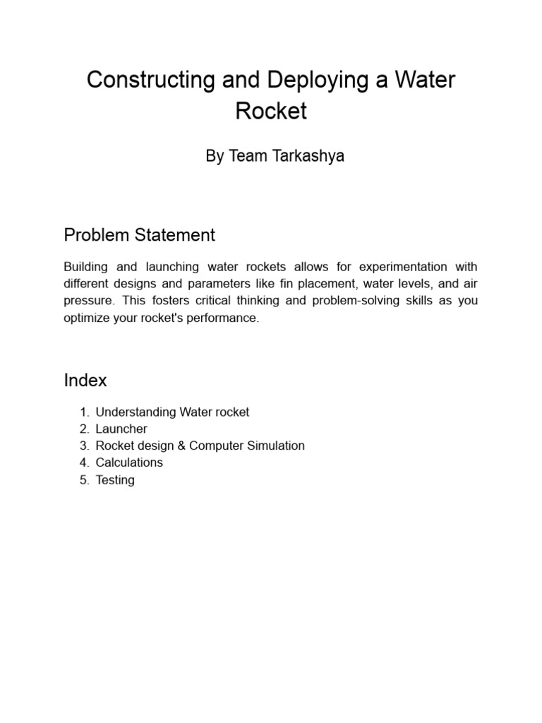 Water Rocket Construction Guide | PDF | Rocket | Pump