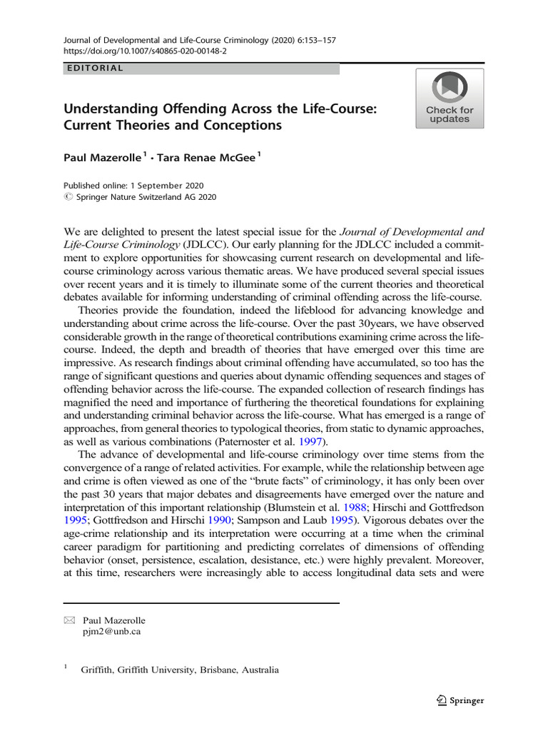 Understanding Offending Across The Life Course | PDF | Criminology | Crimes