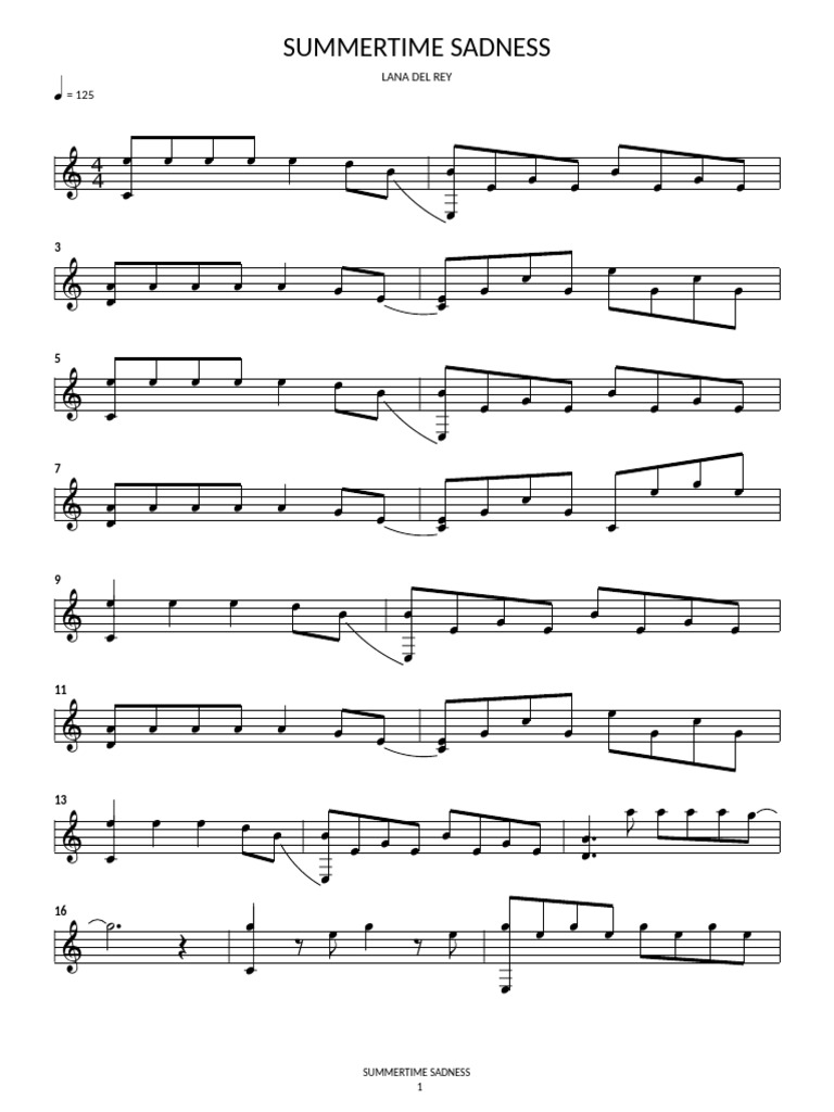 Summertime Sadness | PDF