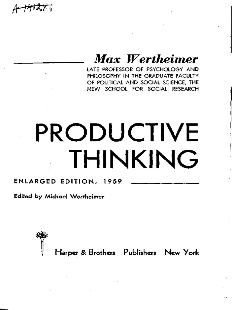 Productive Thinking | PDF