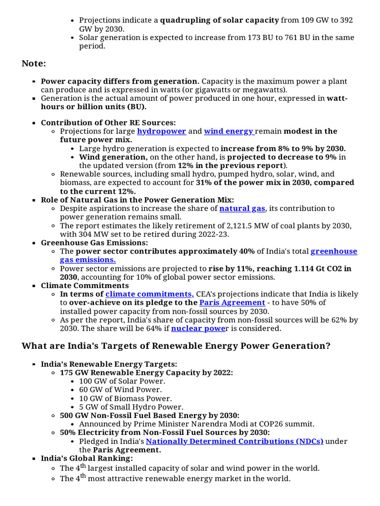 India's Renewable Energy Capacity Projections | PDF | Renewable Energy ...