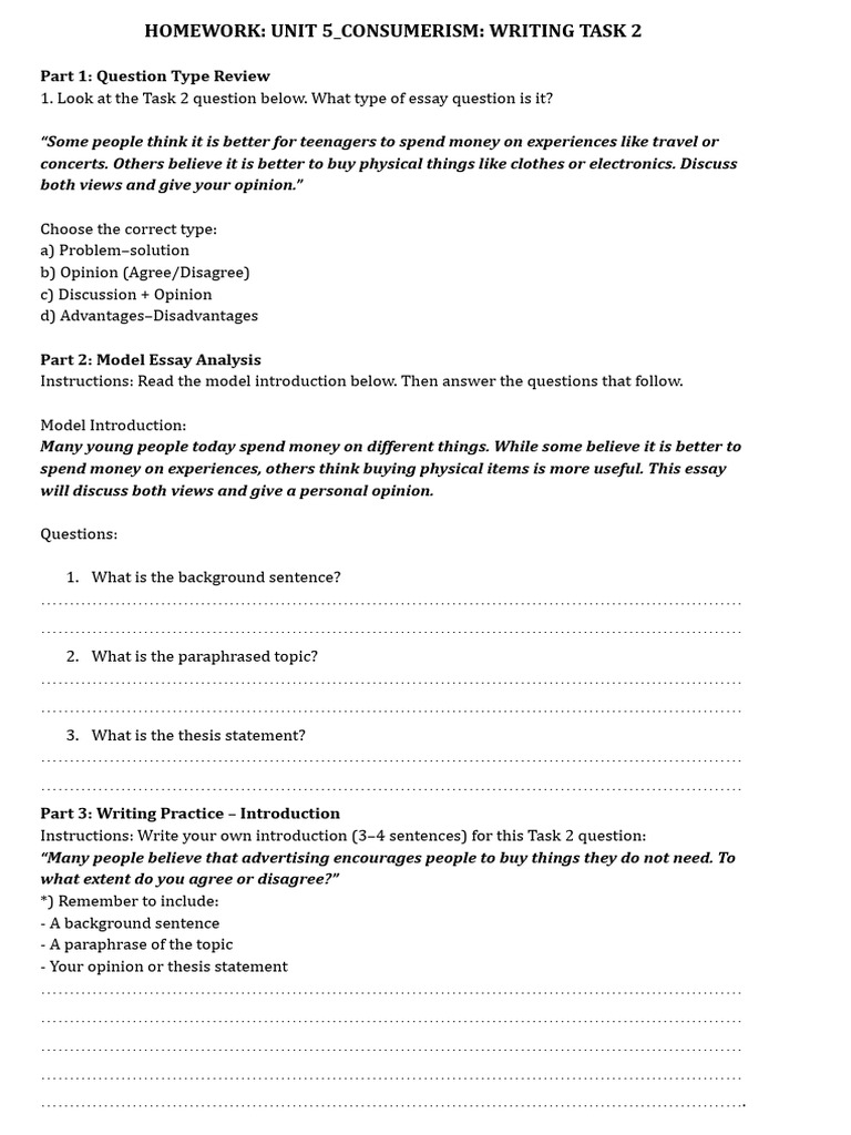 Worksheet IELTS Writing UNIT5 | PDF | Human Communication | Cognition