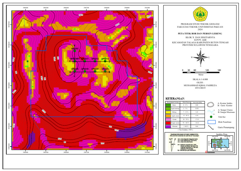 Peta Titik Bor Dan Lereng - Blok X - A4 | PDF