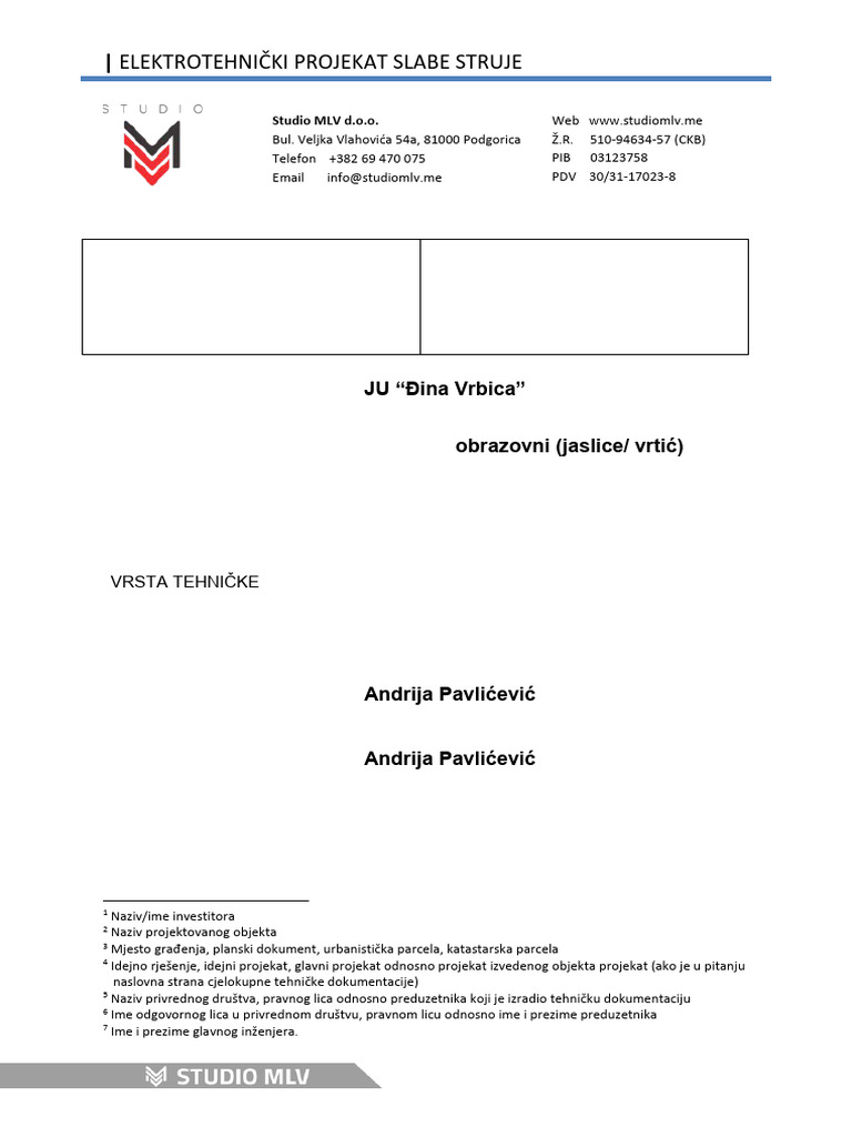Elektrotehni - Ki Projekat Slabe Struje - Vrti - E.P. | PDF