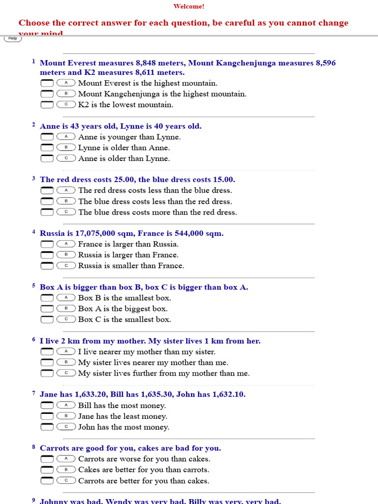 Adjectives - ComparativeSuperlative | PDF