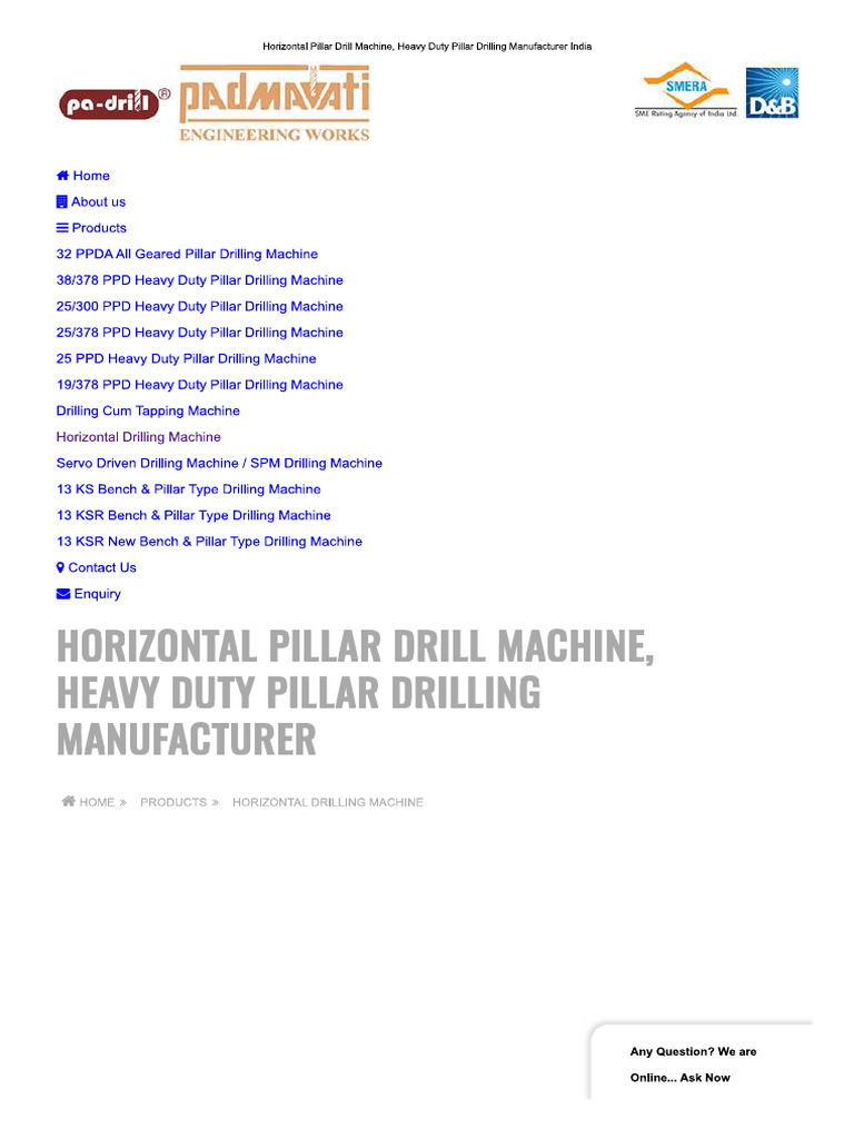 Horizontal Pillar Drilling Machine | PDF