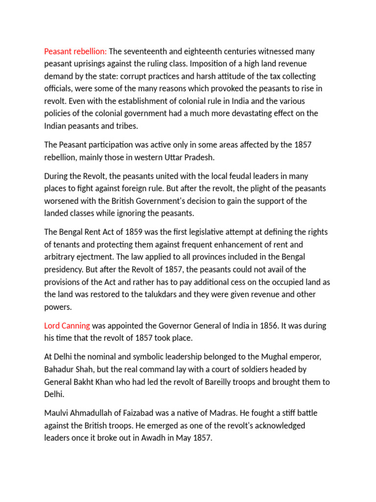 Revolt of 1857 | PDF | Indian Rebellion Of 1857