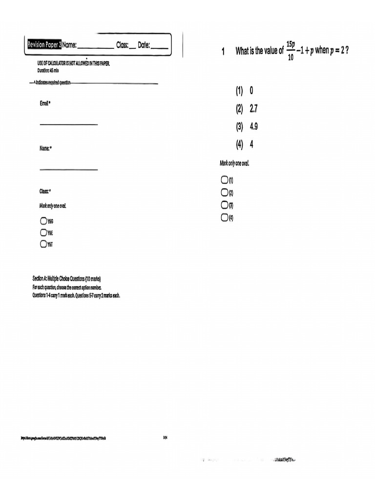 Psle Rev Paper 3 | PDF