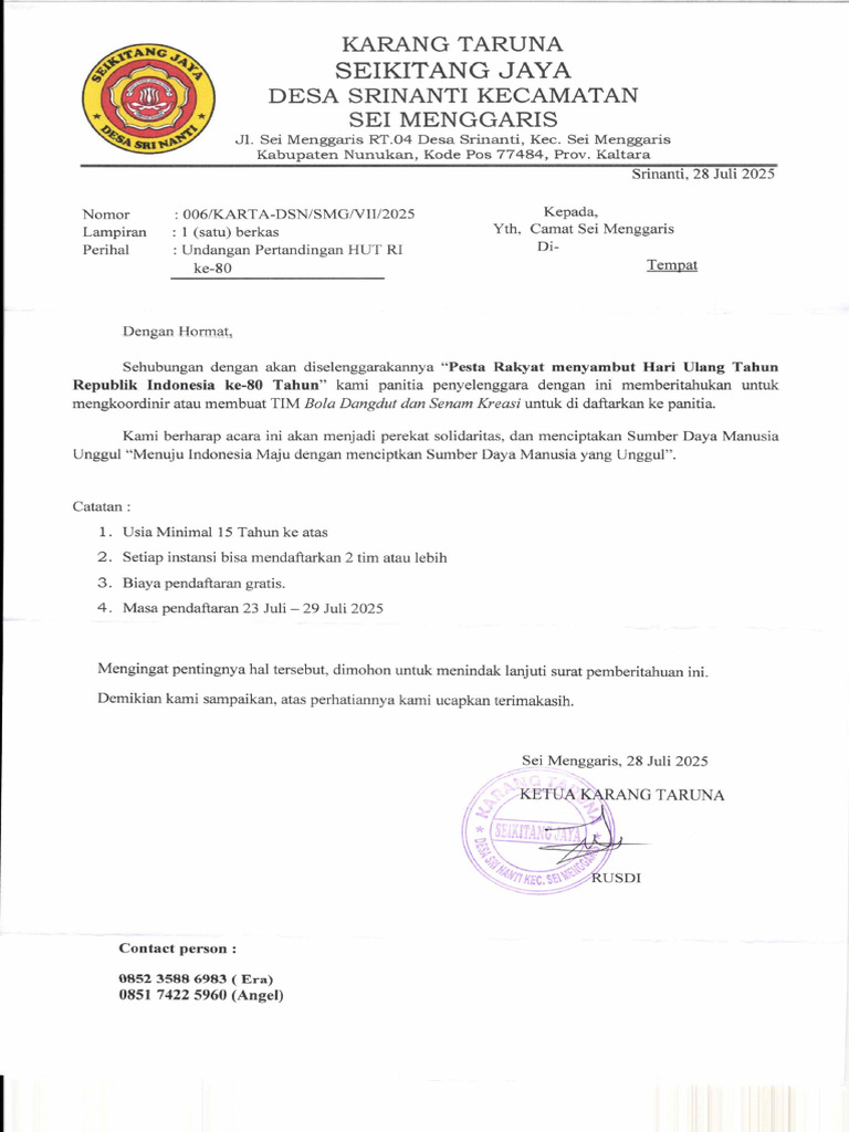Camat Sei Menggaris | PDF