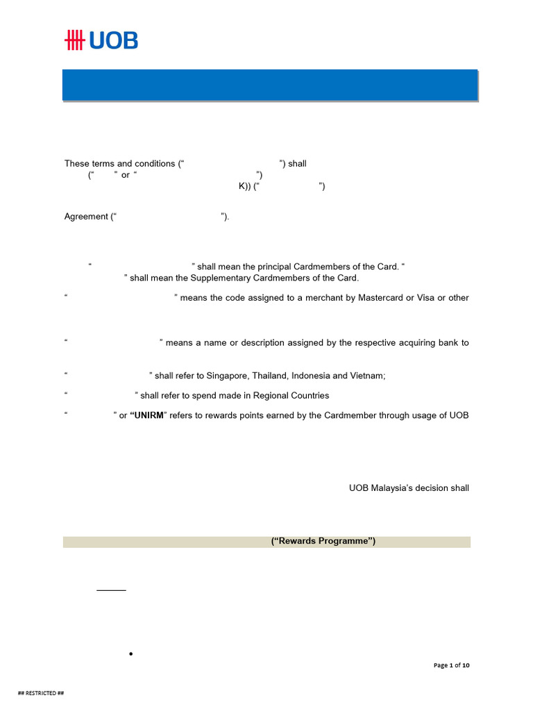 UOB PRVI Miles Elite Card Overview | PDF | Credit Card
