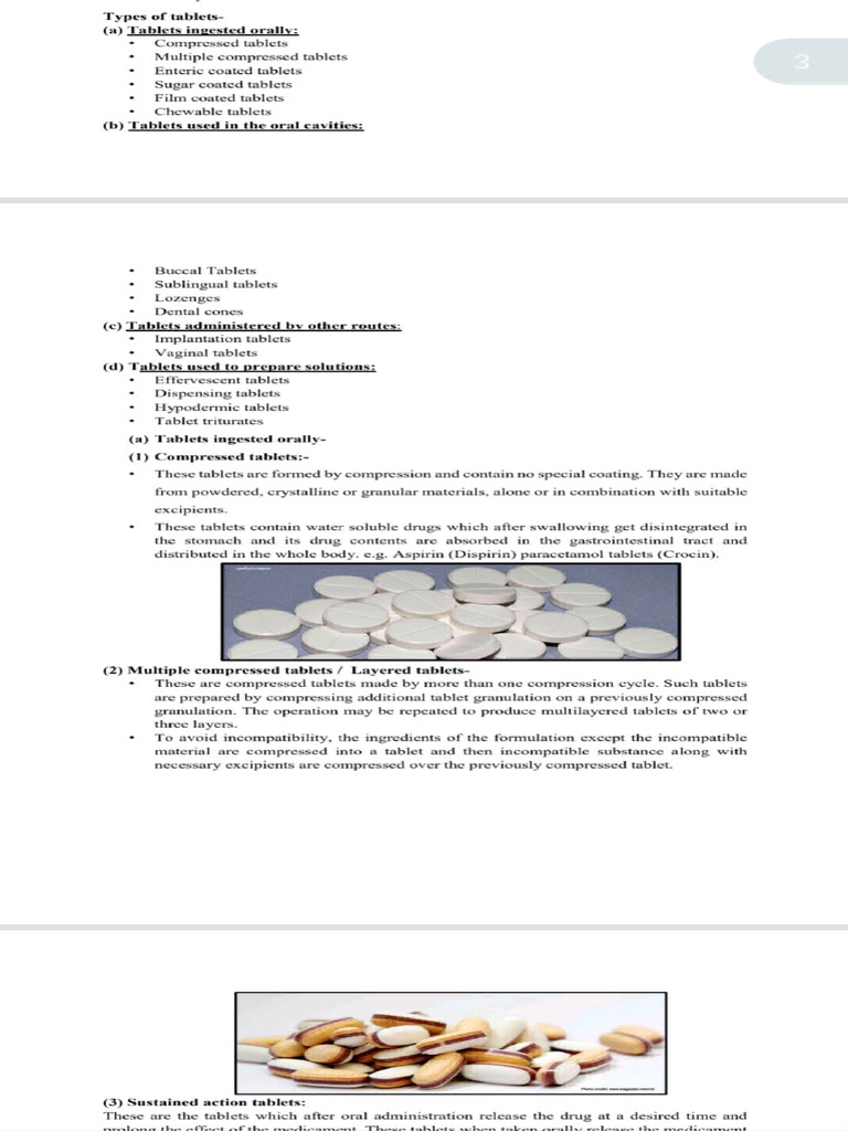 Tablet Classification-1 | PDF | Tablet (Pharmacy) | Pharmaceutical Sciences