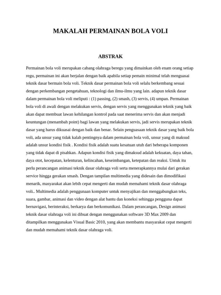Formasi dan Teknik Dasar Bola Voli | PDF