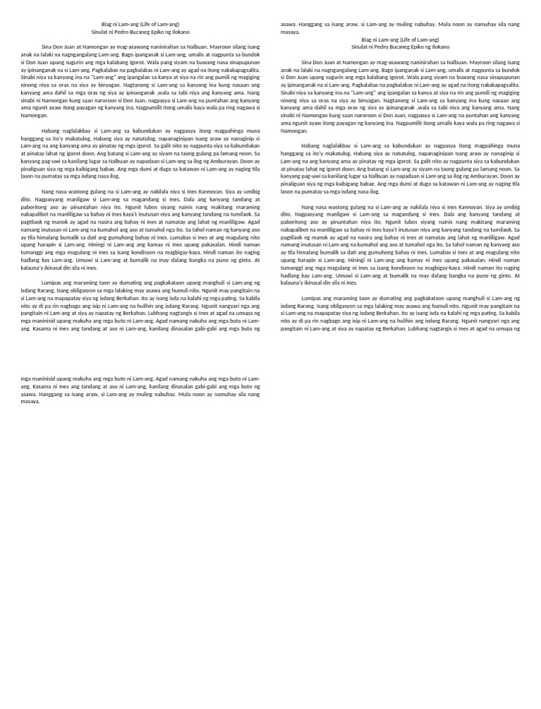 Biag Ni Lam-Ang | PDF