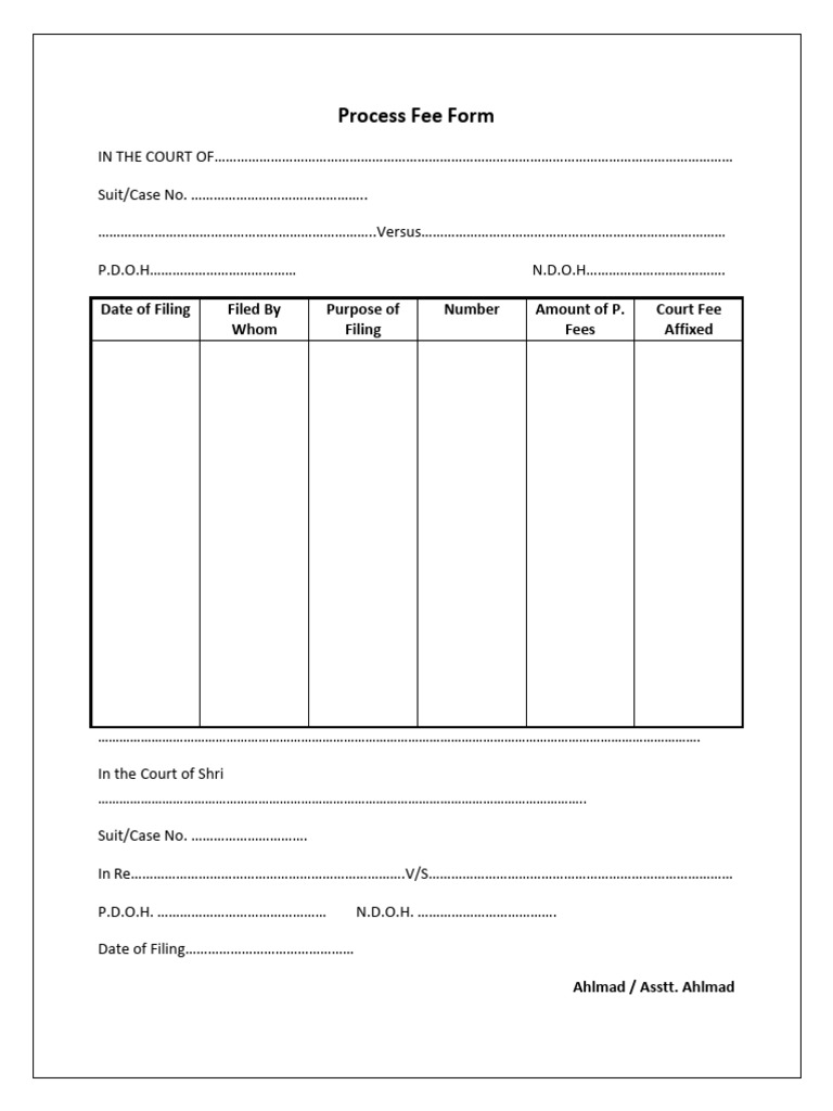Process Fees Form | PDF