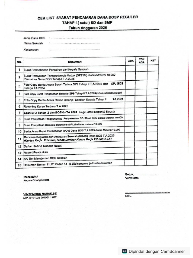 Cek List | PDF