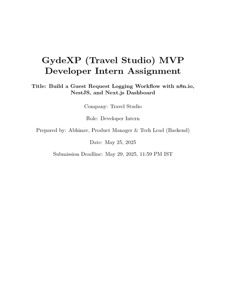 Travel Studio - GydeXP Dev Intern Assignment | PDF | Postgre Sql ...