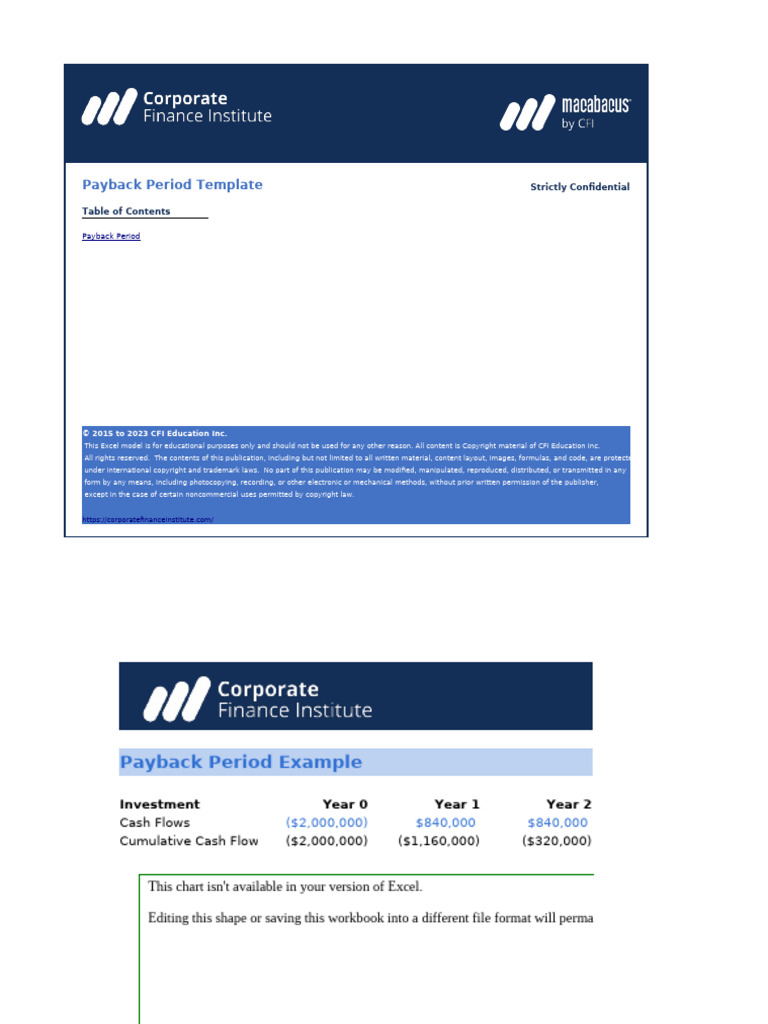 Payback Period Excel Template | PDF