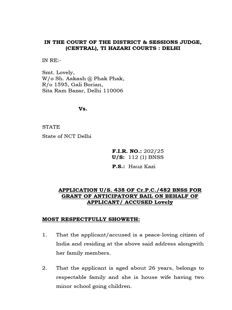 LOVELY Anticipatory Bail | PDF | Affidavit | Bail
