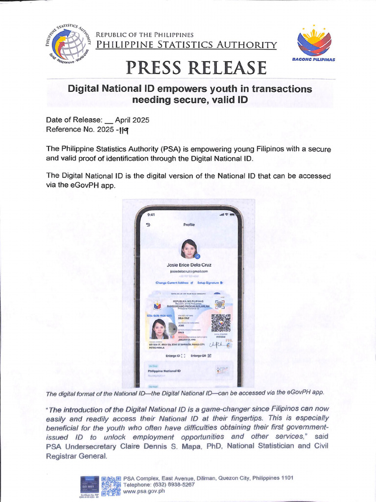 PR On Digital National ID Empowers Youth in Transactions Needing Secure ...
