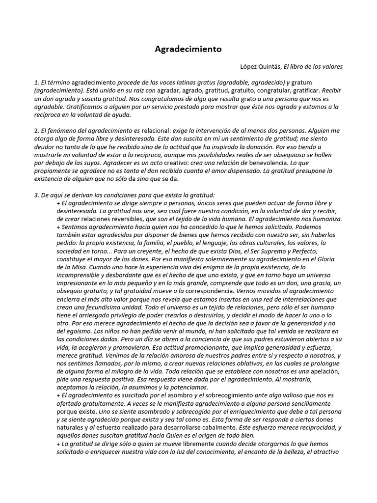 Apéndice 2 El Libro de Los Valores 6 AGRADECIMIENTO | PDF | Gratitud | Amor
