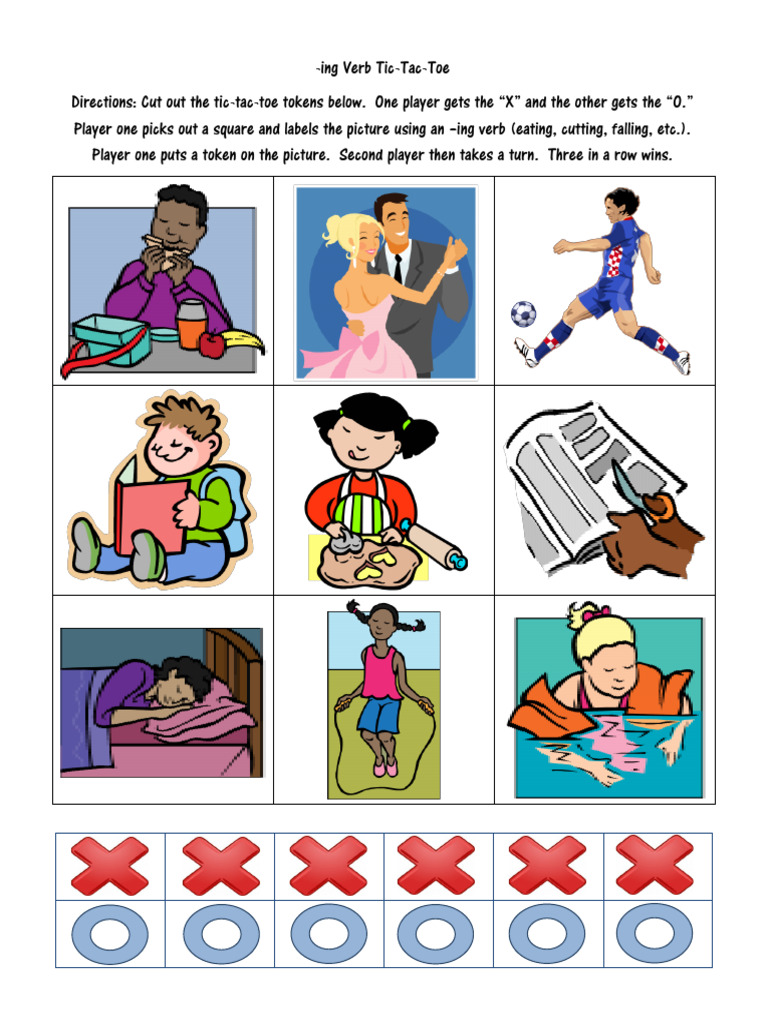 Verb Tictac Toe | PDF