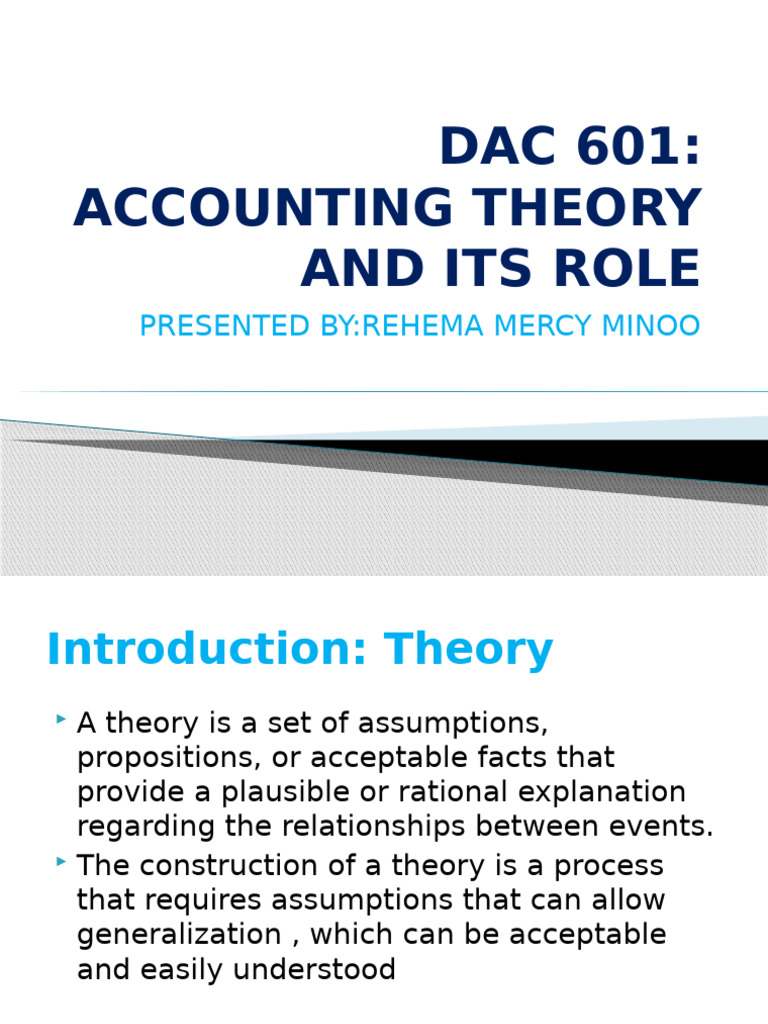 Understanding Accounting Theory Basics | PDF | Theory | Accounting